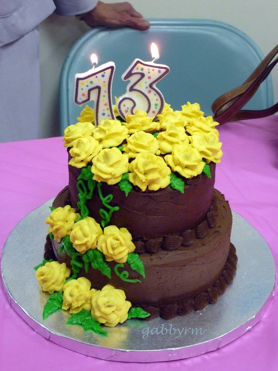 Yellow Rose Chocolate Birthday Cake - CakeCentral.com