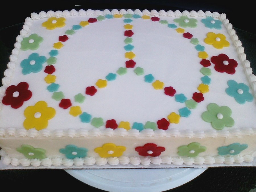 Flower Power Peace Cake - CakeCentral.com