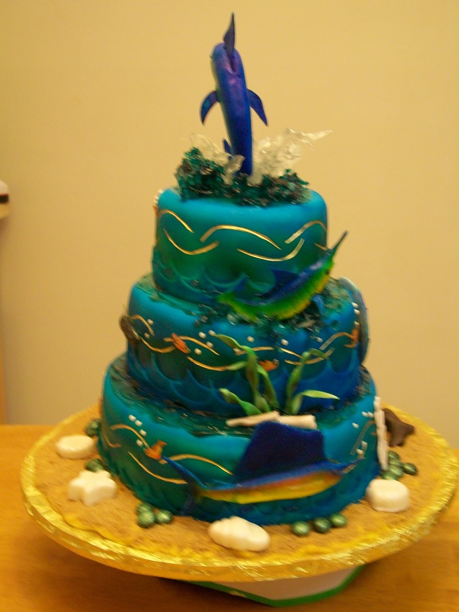 Marlin Fish And Boat Cake - CakeCentral.com