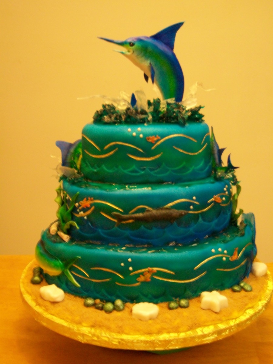 Marlin Fish And Boat Cake - CakeCentral.com