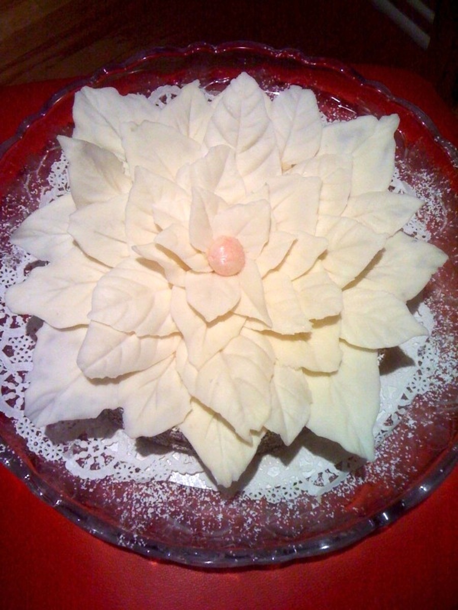 Flourless Chocolate Cake With White Chocolate Leaves - CakeCentral.com