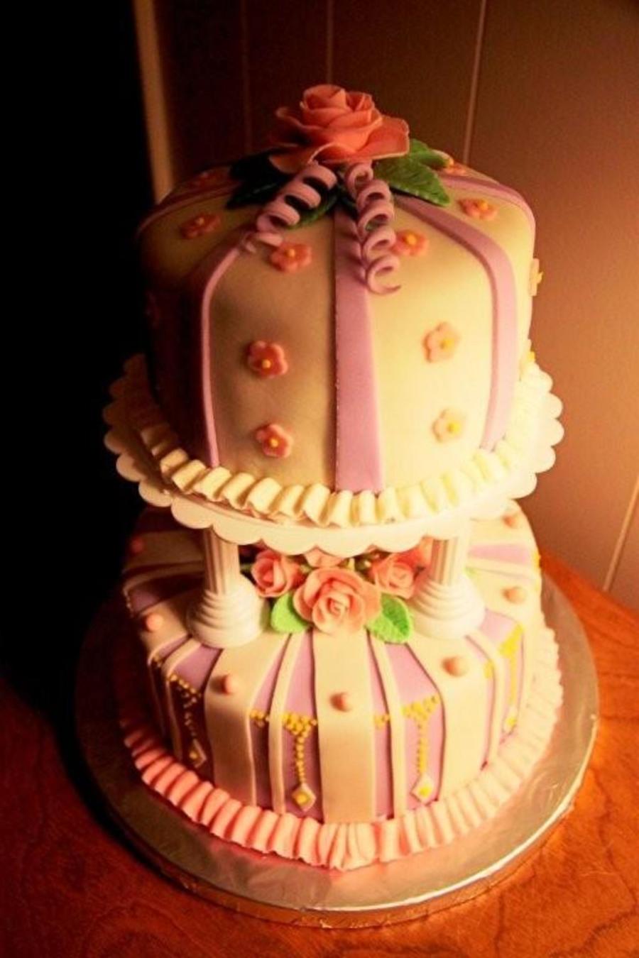 Two-Tiered Fondant Birthday Cake - CakeCentral.com