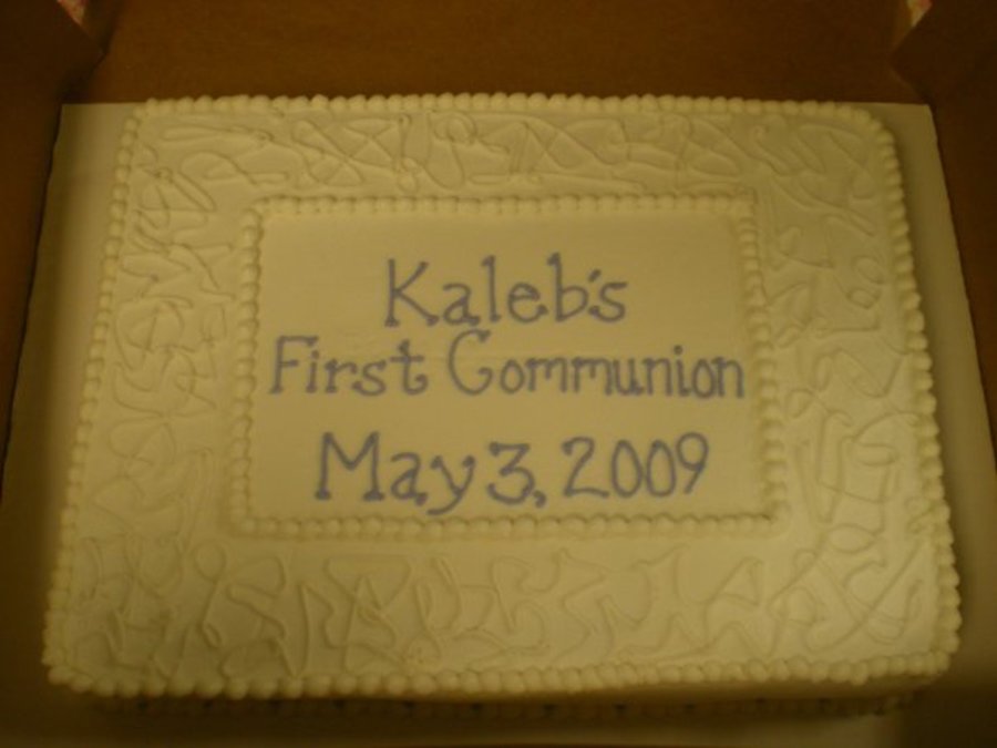 First Communion Sheet Cake - CakeCentral.com