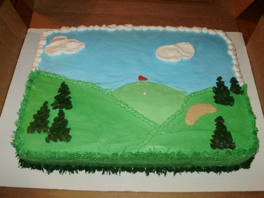 Golf Themed Sheet Cake - CakeCentral.com