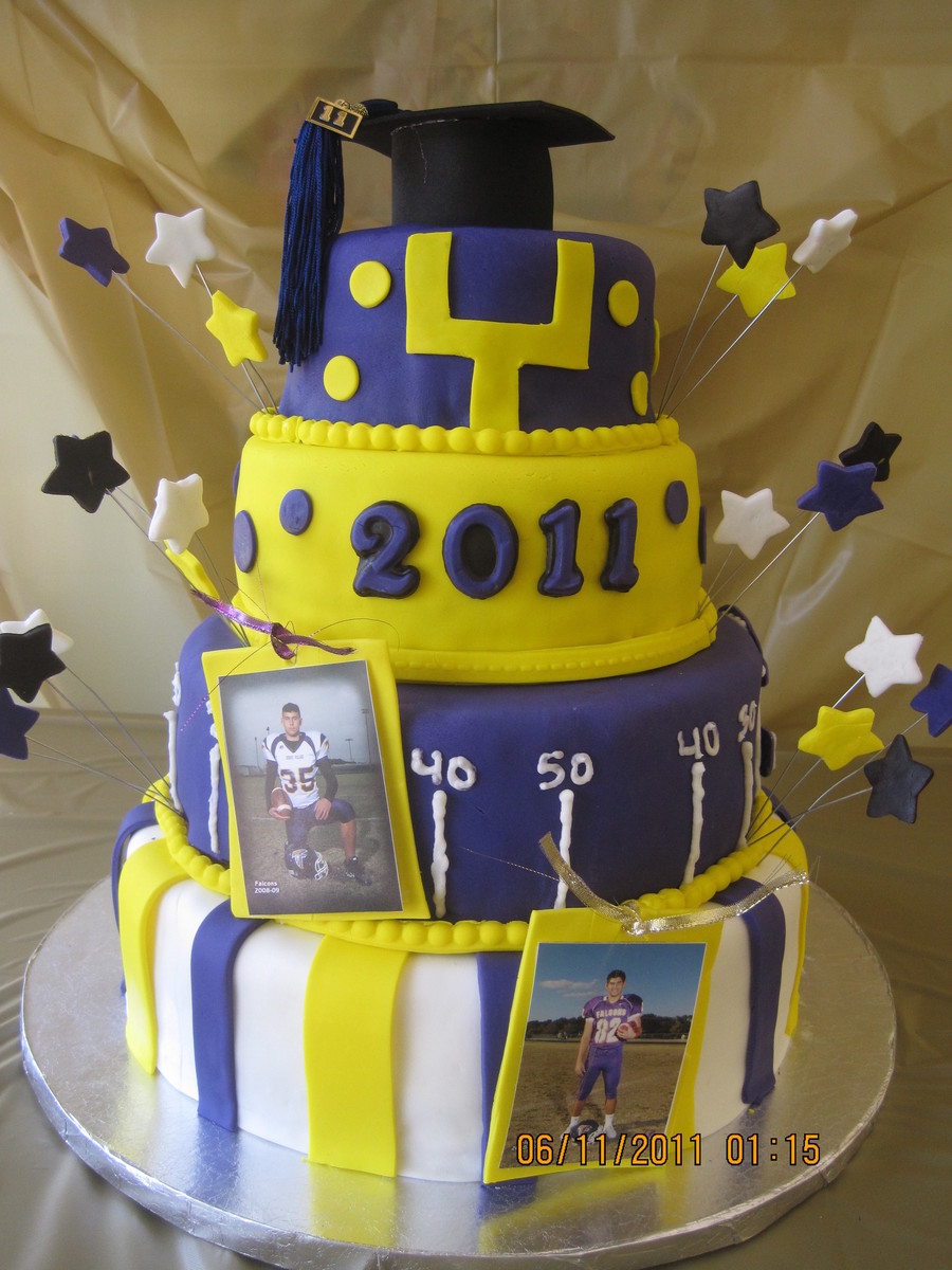 Purple And Gold Graduation Cake - CakeCentral.com