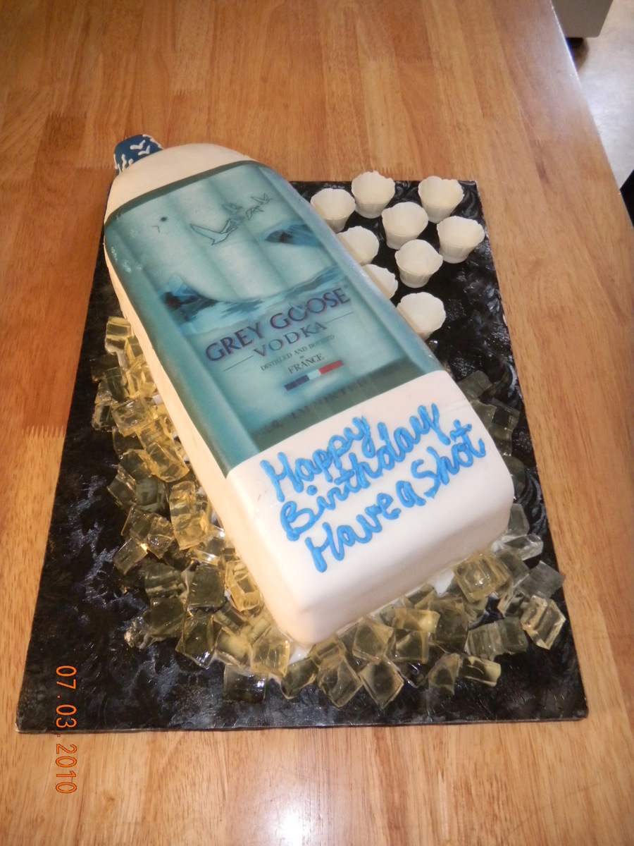 Grey Goose Bottle Birthday Cake - CakeCentral.com