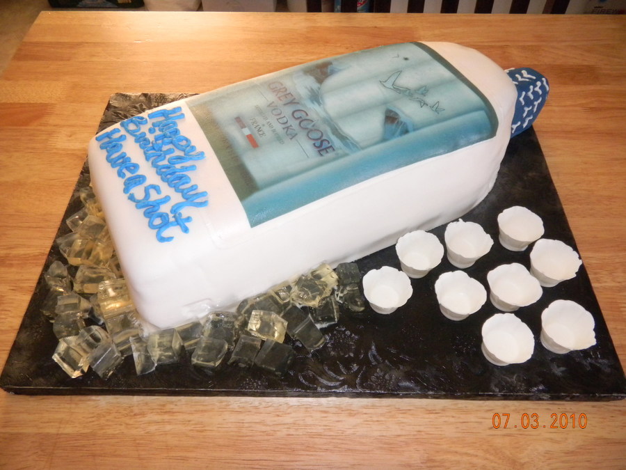Grey Goose Bottle Birthday Cake - CakeCentral.com