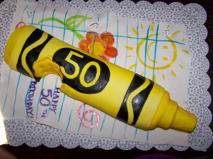 Yellow Crayon - CakeCentral.com