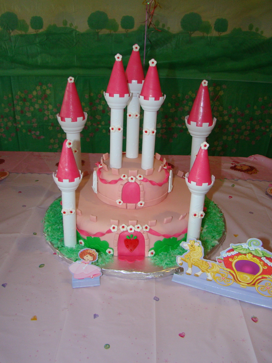 Strawberry Princess Castle Cake - CakeCentral.com