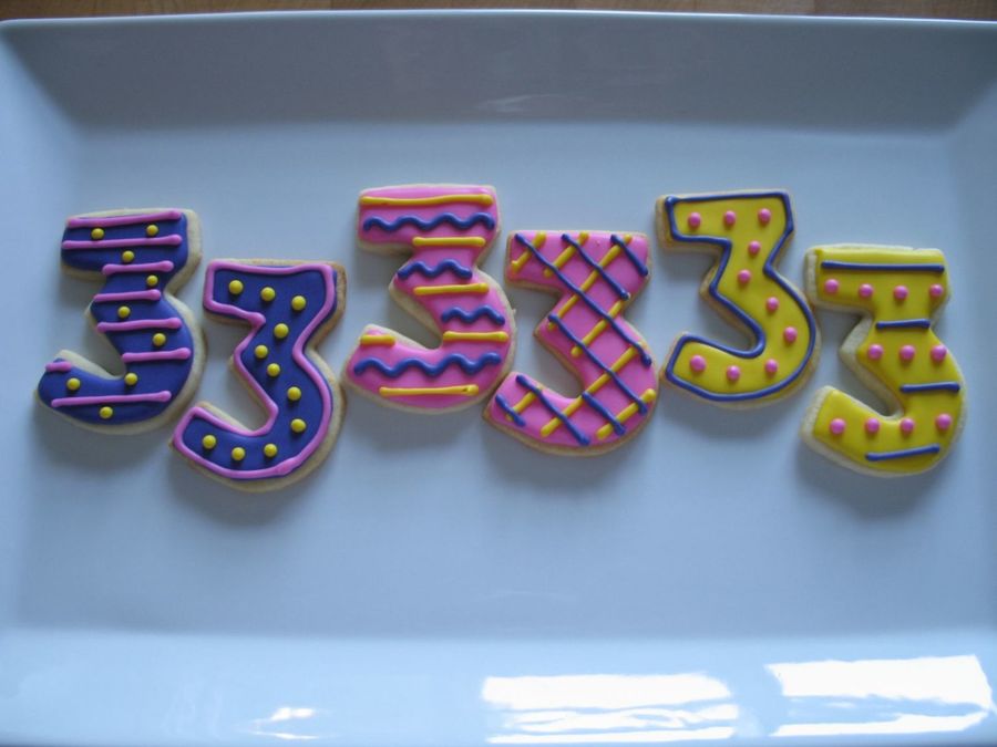 Third Birthday Cookies - CakeCentral.com