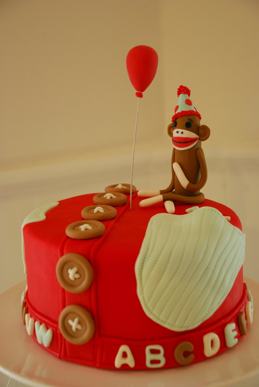 Fondant Sock Monkey Cake - CakeCentral.com