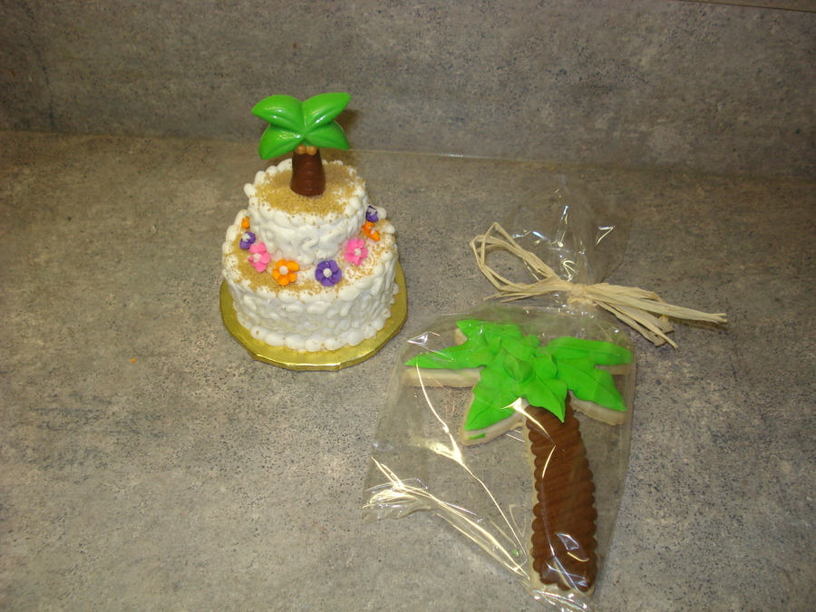 Mini Tiered Cake With Palm Tree - CakeCentral.com