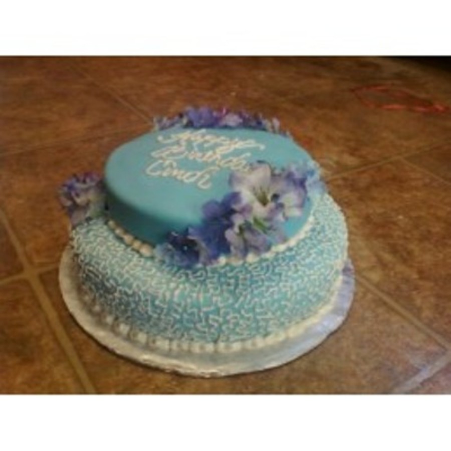 Baby Blue Birthday Cake - CakeCentral.com