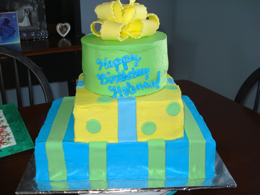 Stacked Presents Birthday Cake - CakeCentral.com