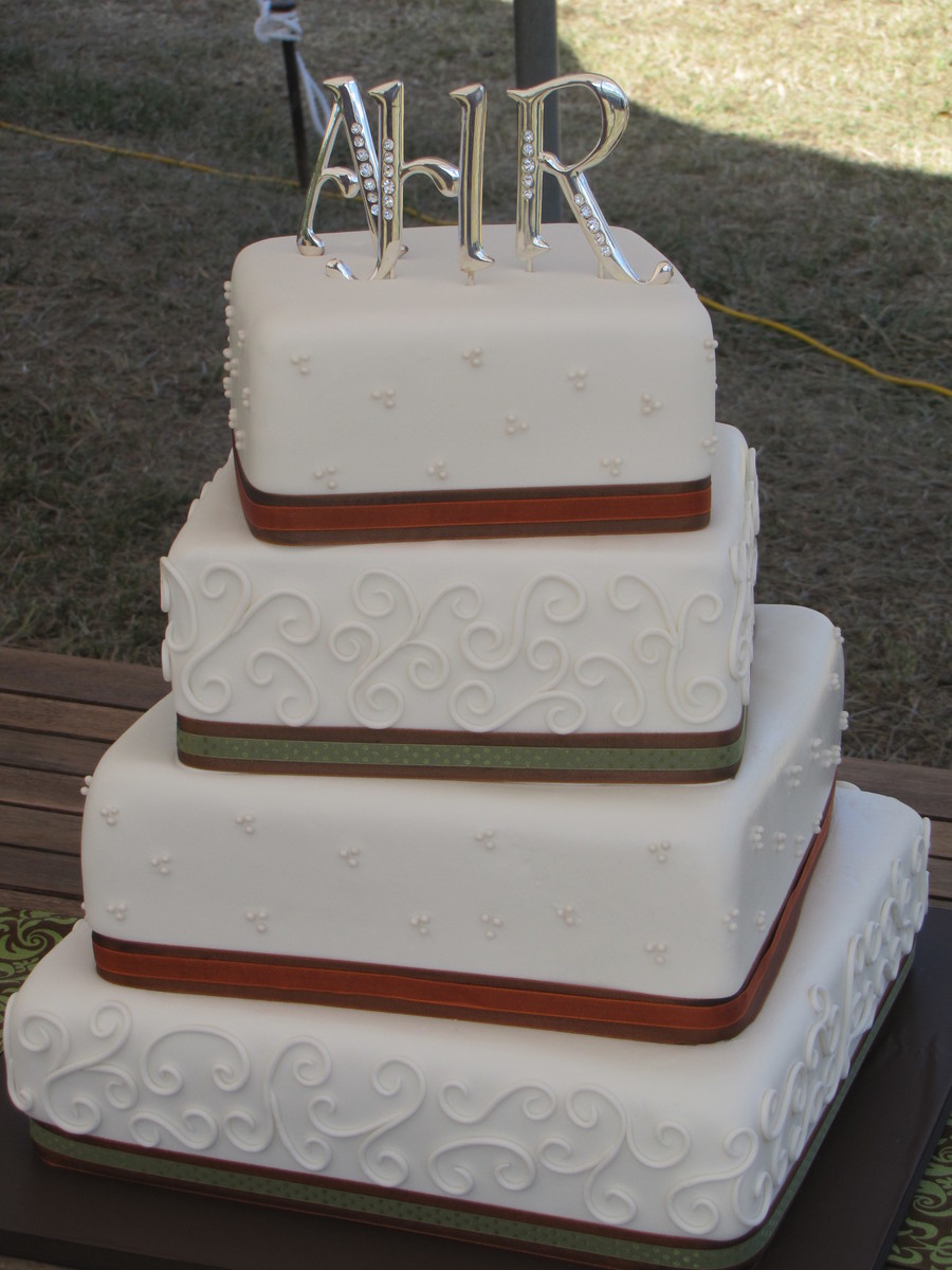 Four Tier Square Wedding Cake - CakeCentral.com