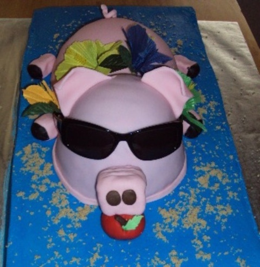 Luau Pig Cake - CakeCentral.com