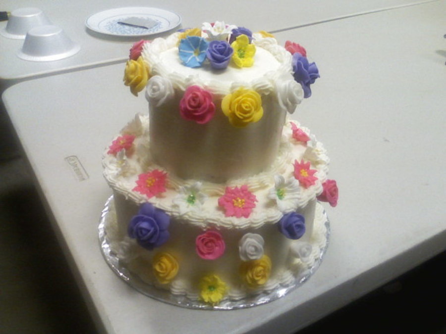 Two Layer Flower Cake - CakeCentral.com