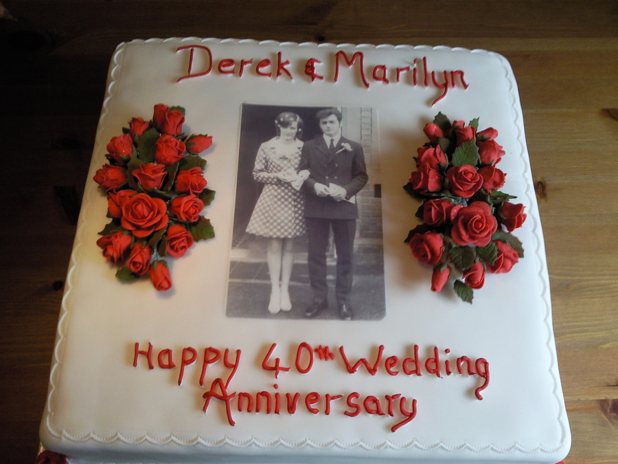 Ruby Wedding Anniversary Cake - CakeCentral.com