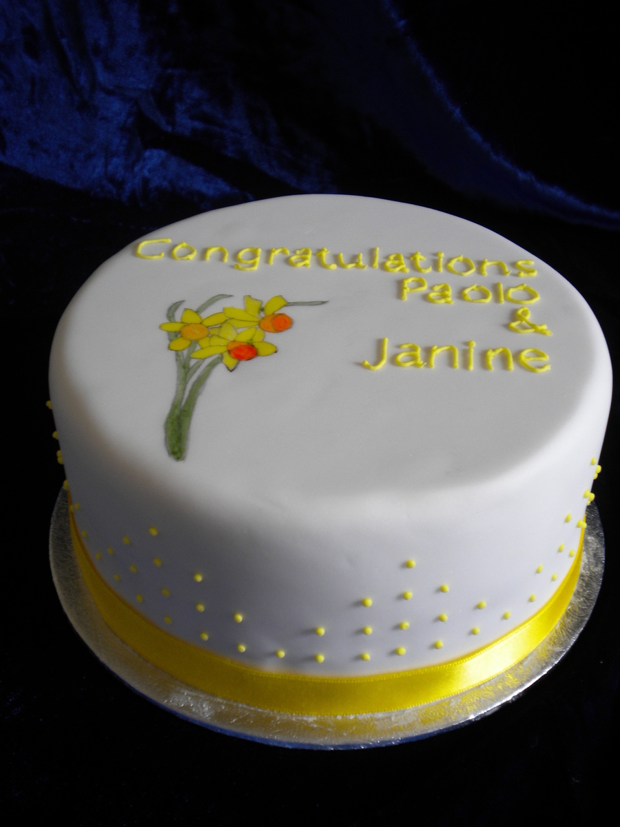 Daffodil Congratulations Cake - CakeCentral.com