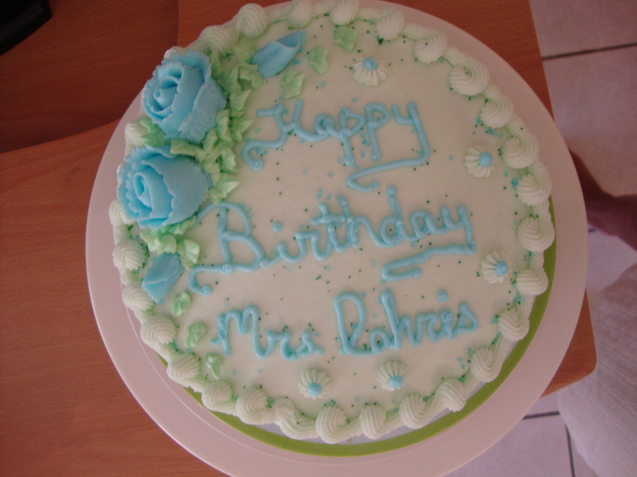 Blue Roses Birthday Cake - CakeCentral.com