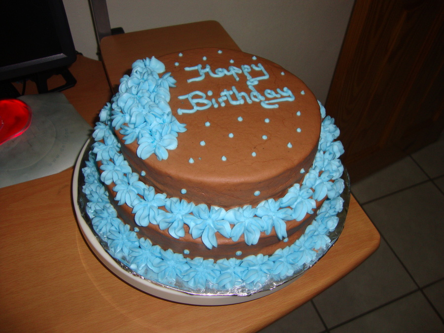 Chocolate And Blue Birthday Cake - CakeCentral.com