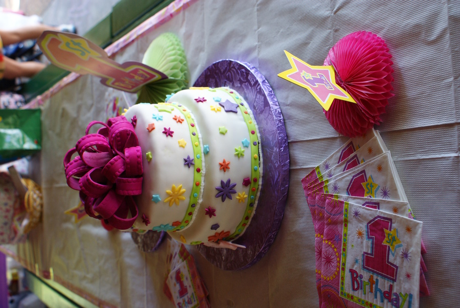 One-Derful Girl's 1St Birthday 2 Tier Cake - CakeCentral.com