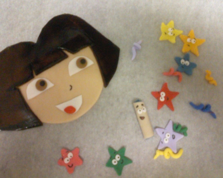 Dora's Face,stars And Map - CakeCentral.com
