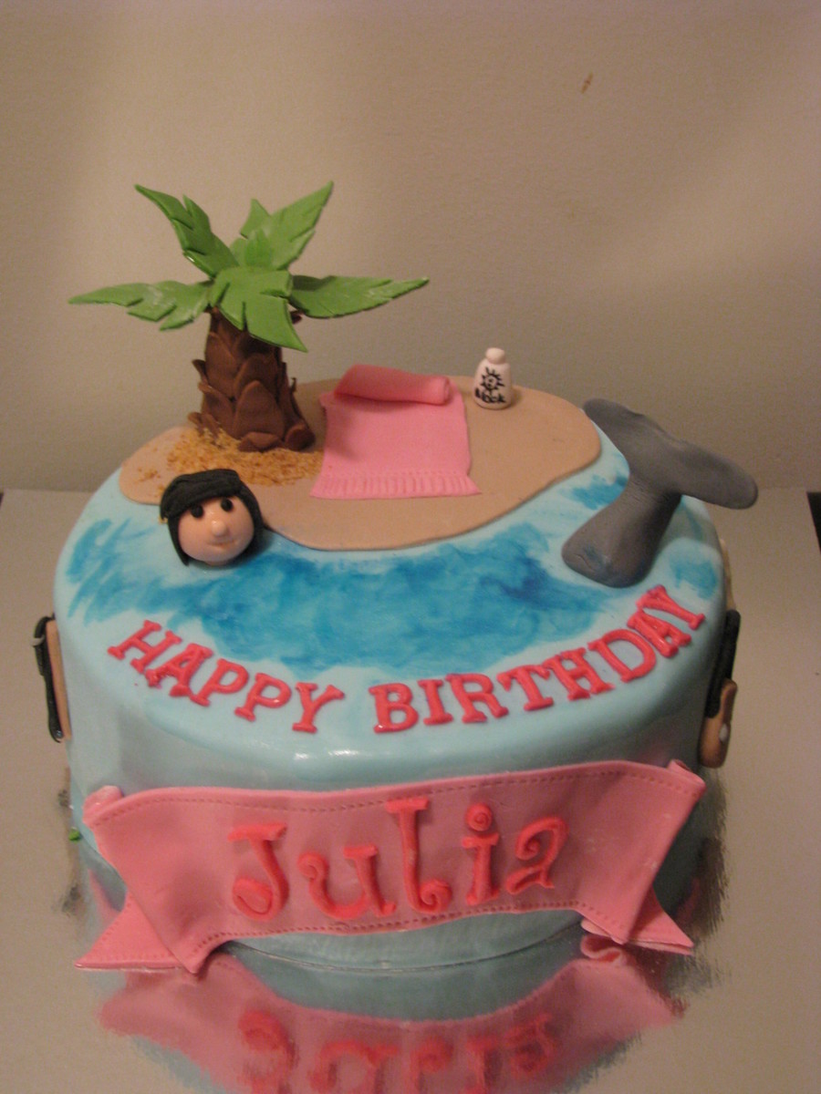 Island Travel Theme Birthday Cake - CakeCentral.com