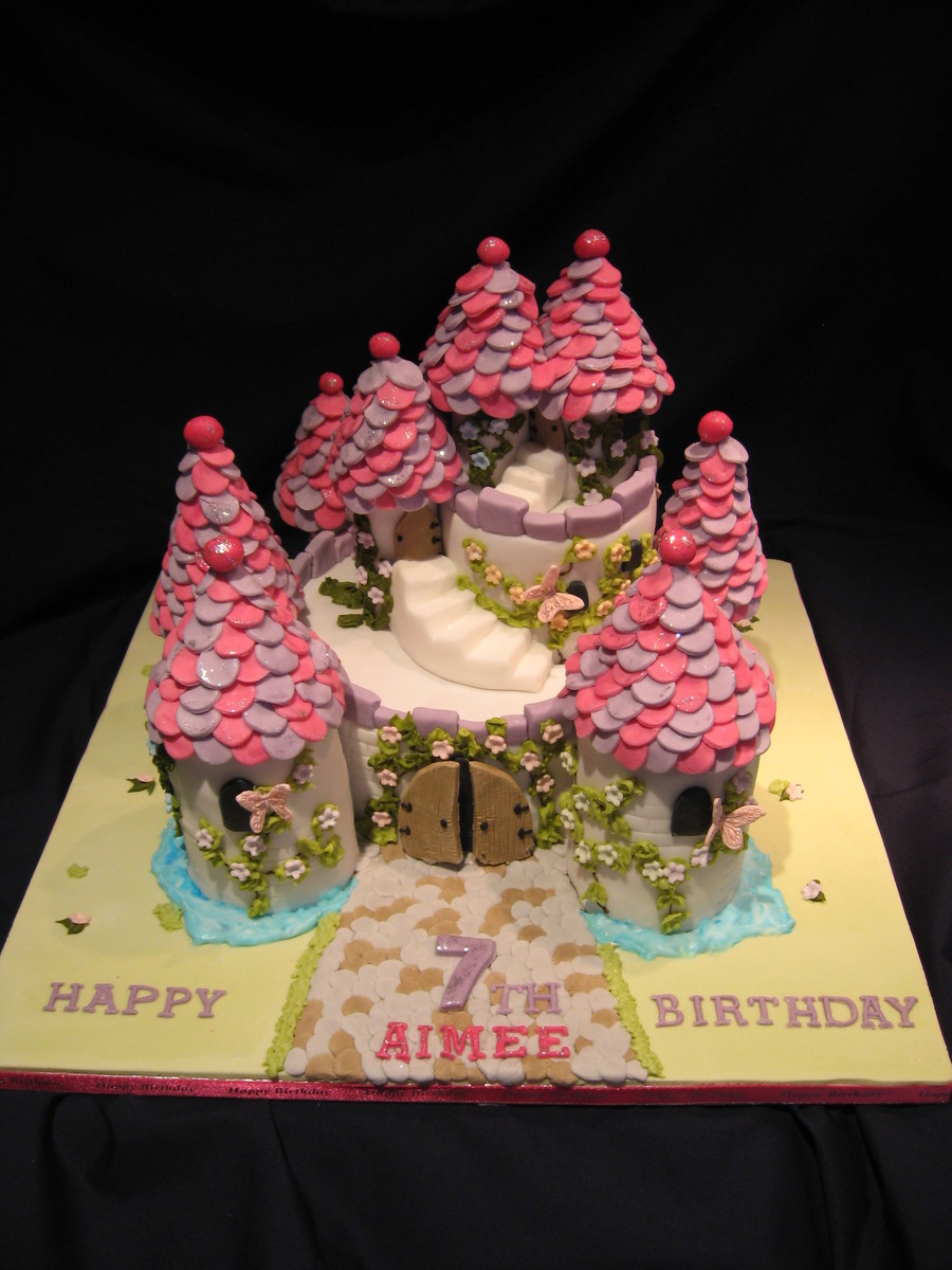 Pink And Purple Castle Cake - CakeCentral.com