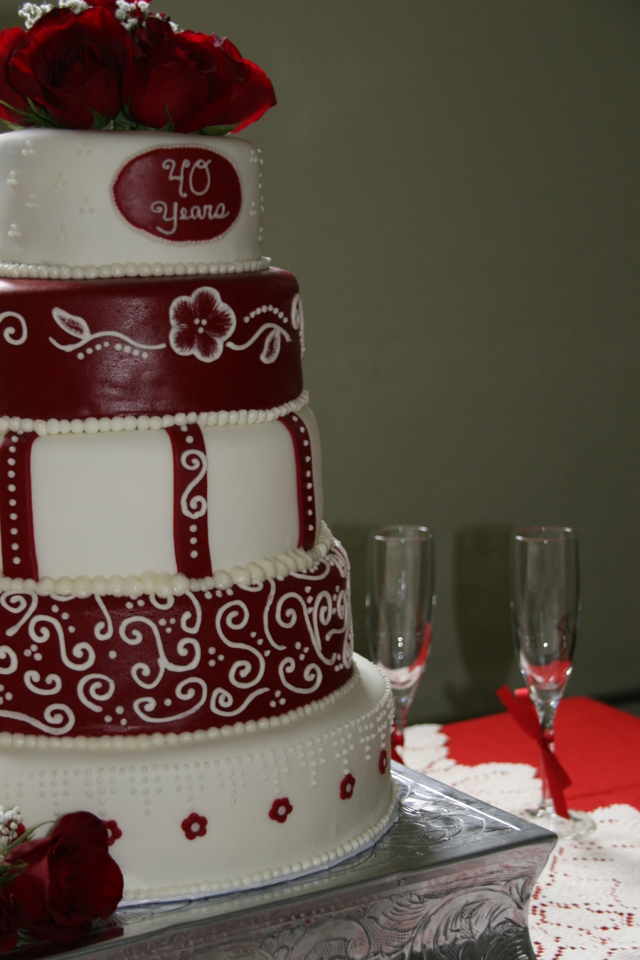 Ruby Anniversary Cake - CakeCentral.com