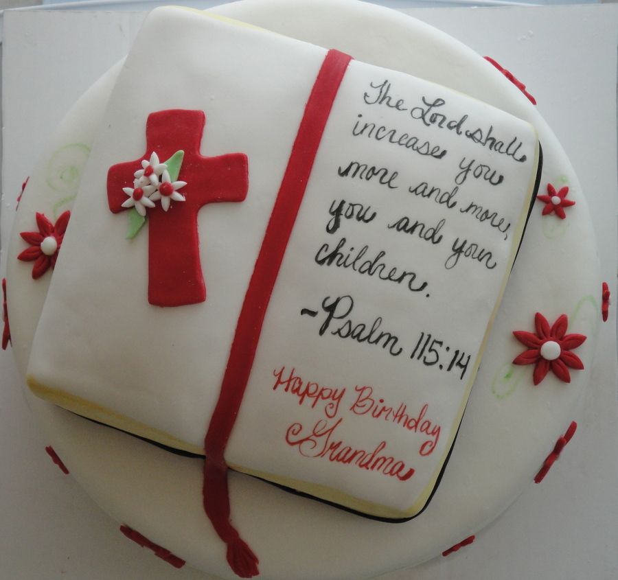 Bible Birthday Cake For A Pastor Of A Church - CakeCentral.com