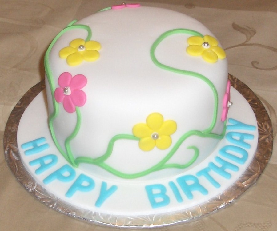 Flower Birthday Cake - CakeCentral.com