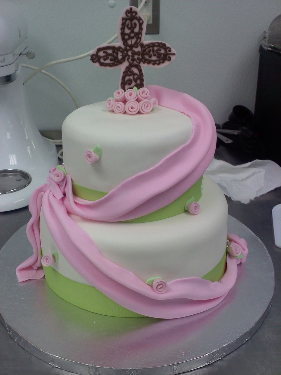Pink Swag Cake - CakeCentral.com