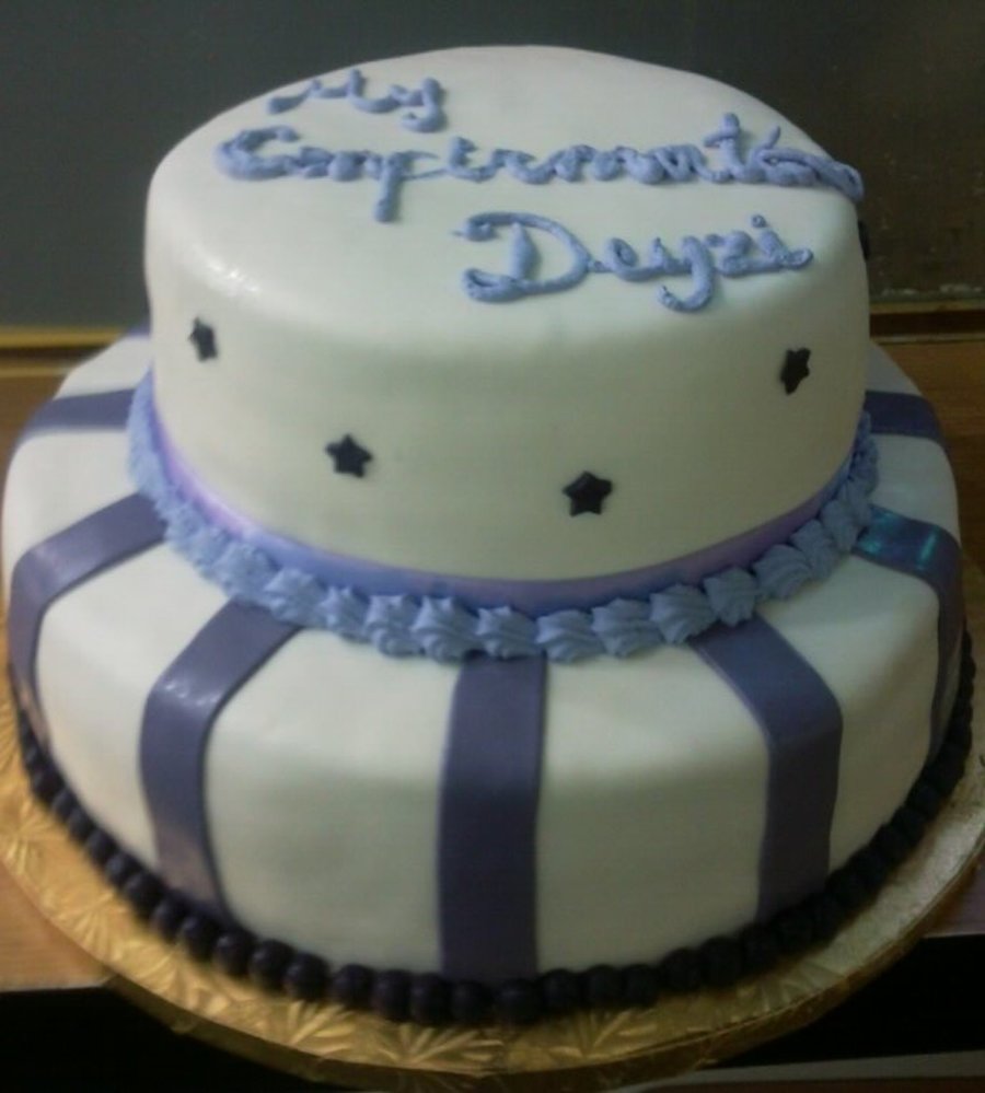 Confirmation Fondant Purple Cake - CakeCentral.com