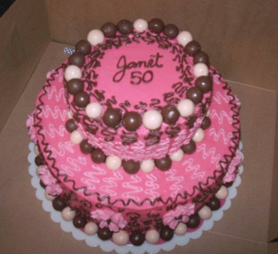 Whoppers Pink 50Th Birthday Cake! - CakeCentral.com