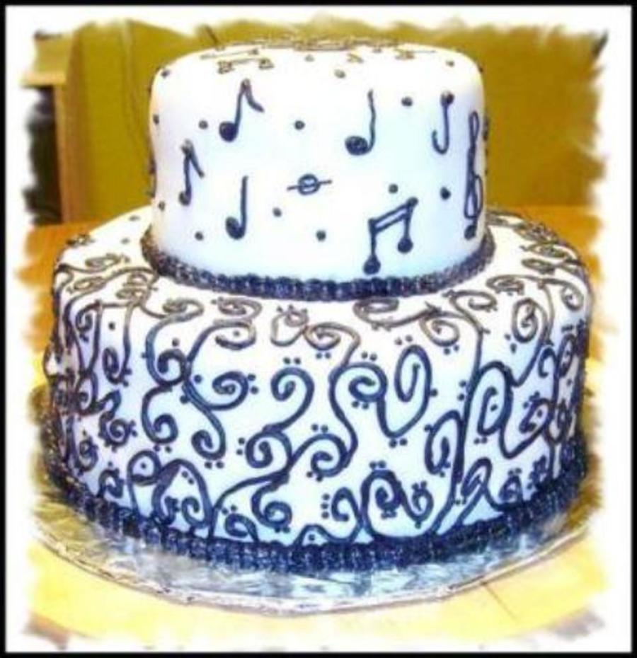 Music Notes & Swirls Cake - CakeCentral.com