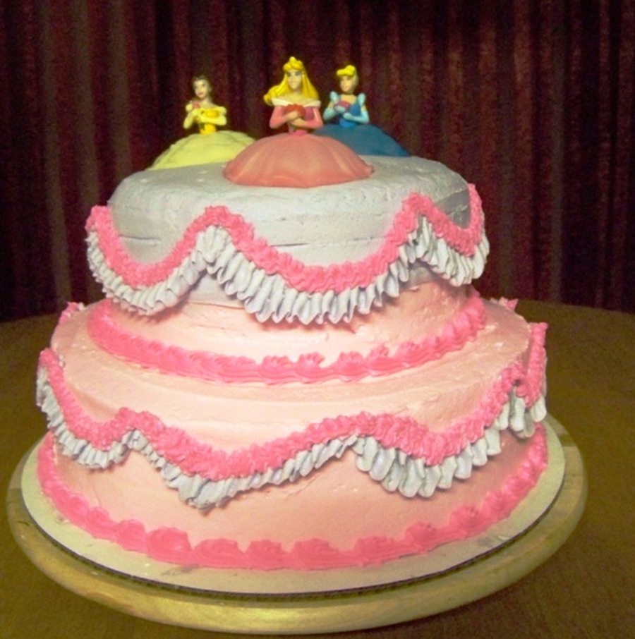 Disney Princess 2 Tier Buttercream Cake - CakeCentral.com