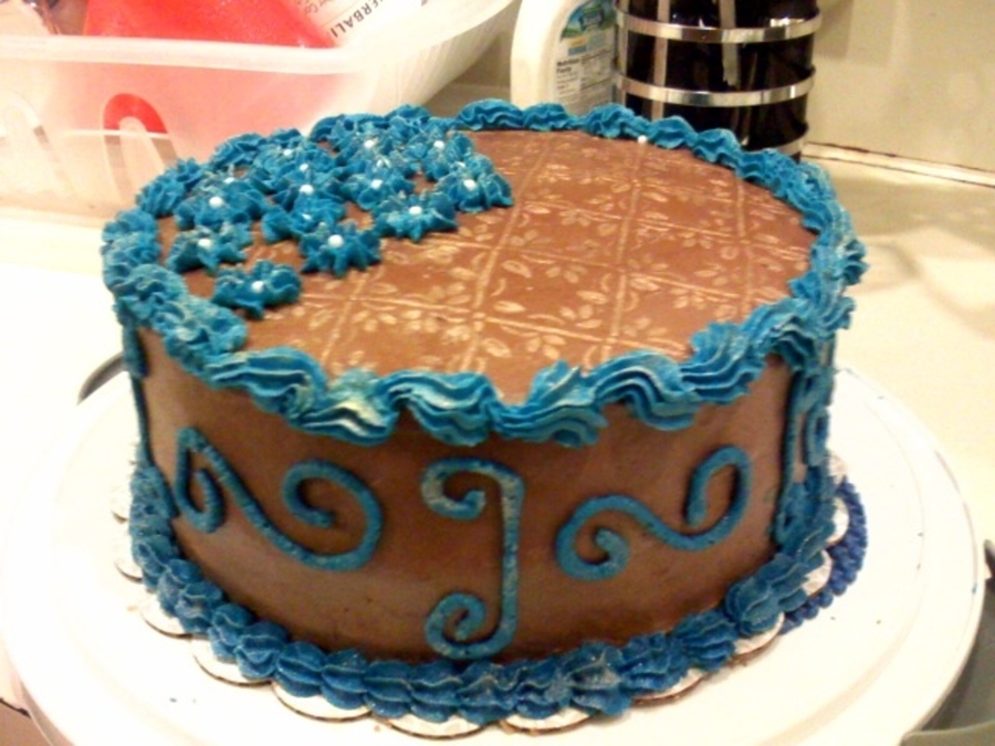 Second Cake- Chocolate Cake With Stencil - CakeCentral.com