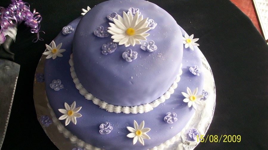 Lavender Theme Birthday Cake - CakeCentral.com