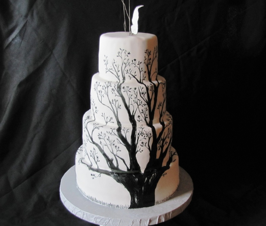Painted Tree Wedding Cake - CakeCentral.com
