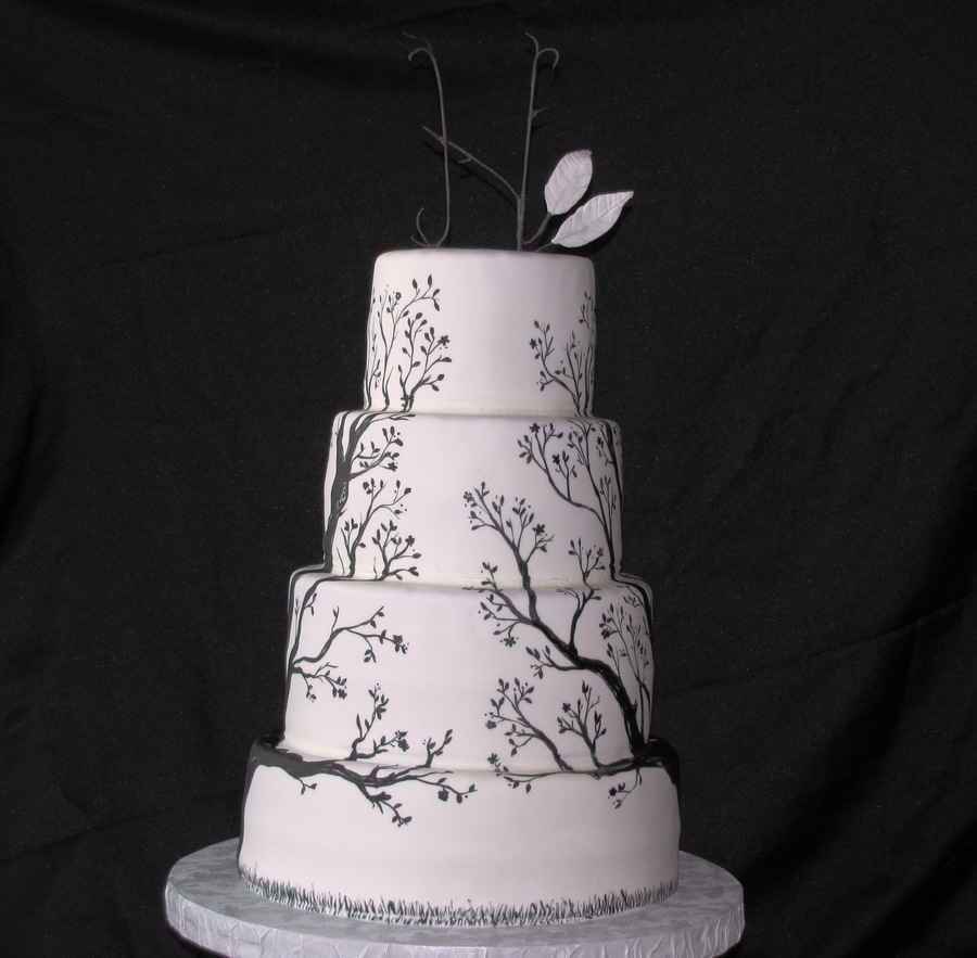 Painted Tree Wedding Cake - CakeCentral.com