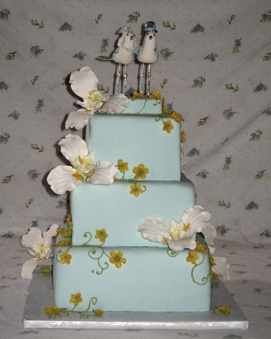 Blue Bird Wedding Cake - CakeCentral.com