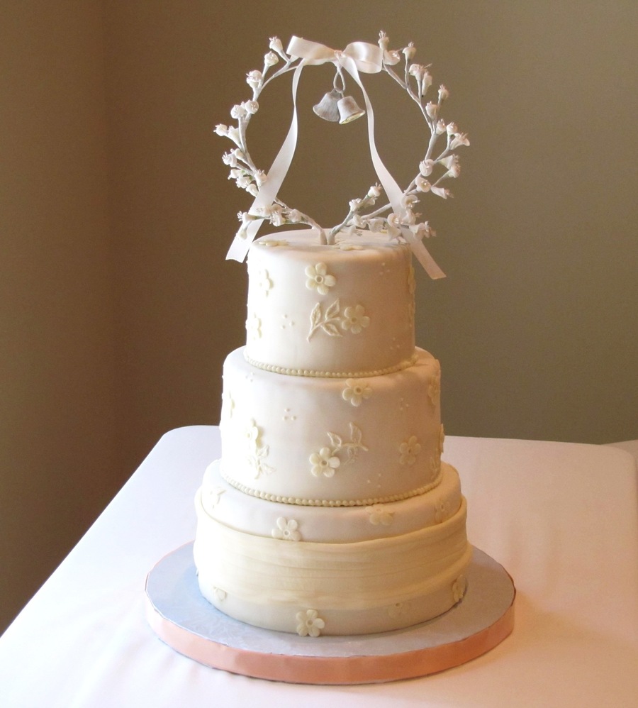 Vintage Ivory Wedding Cake - CakeCentral.com
