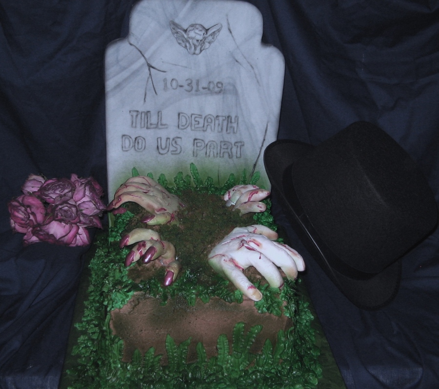 Zombie Hands Groom's Cake - CakeCentral.com