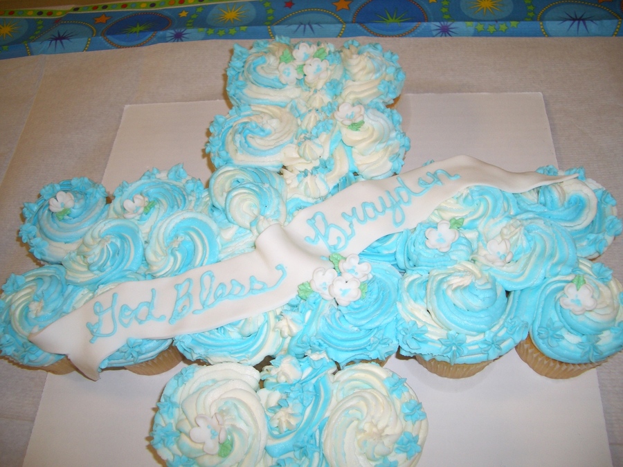 Baptism Cupcake Cross - CakeCentral.com