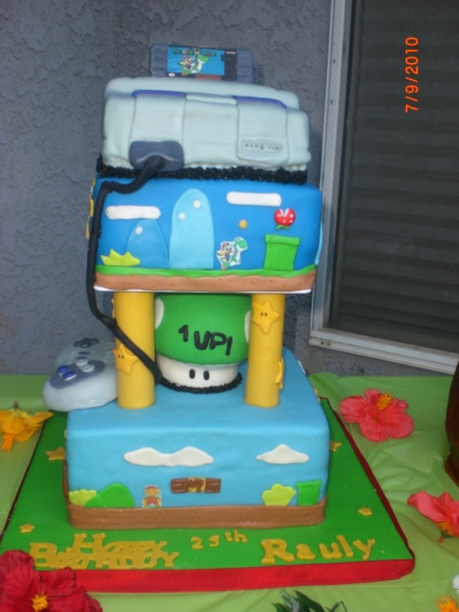 Super Nintendo Game System With Mario Brothers Cake - CakeCentral.com