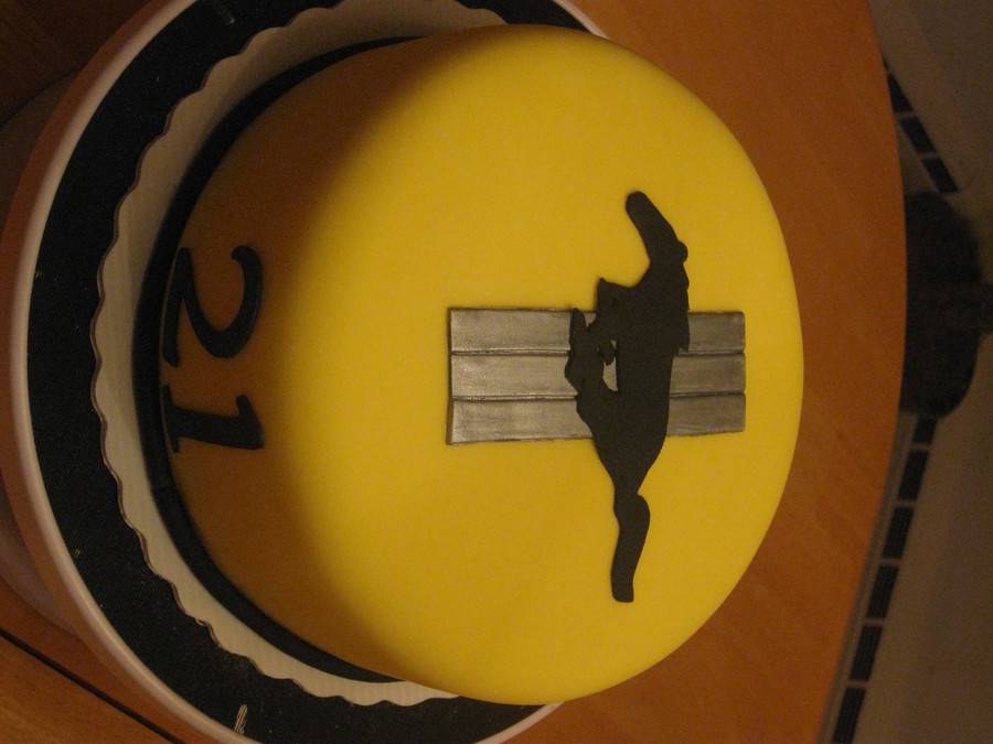 Yellow Mustang Birthday Cake - CakeCentral.com