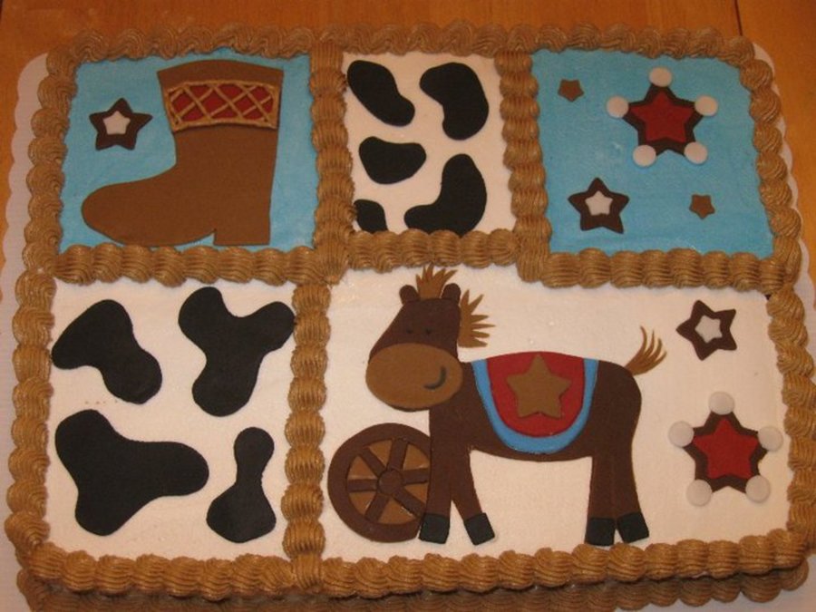 Little Cowboy Baby Shower Cake - CakeCentral.com