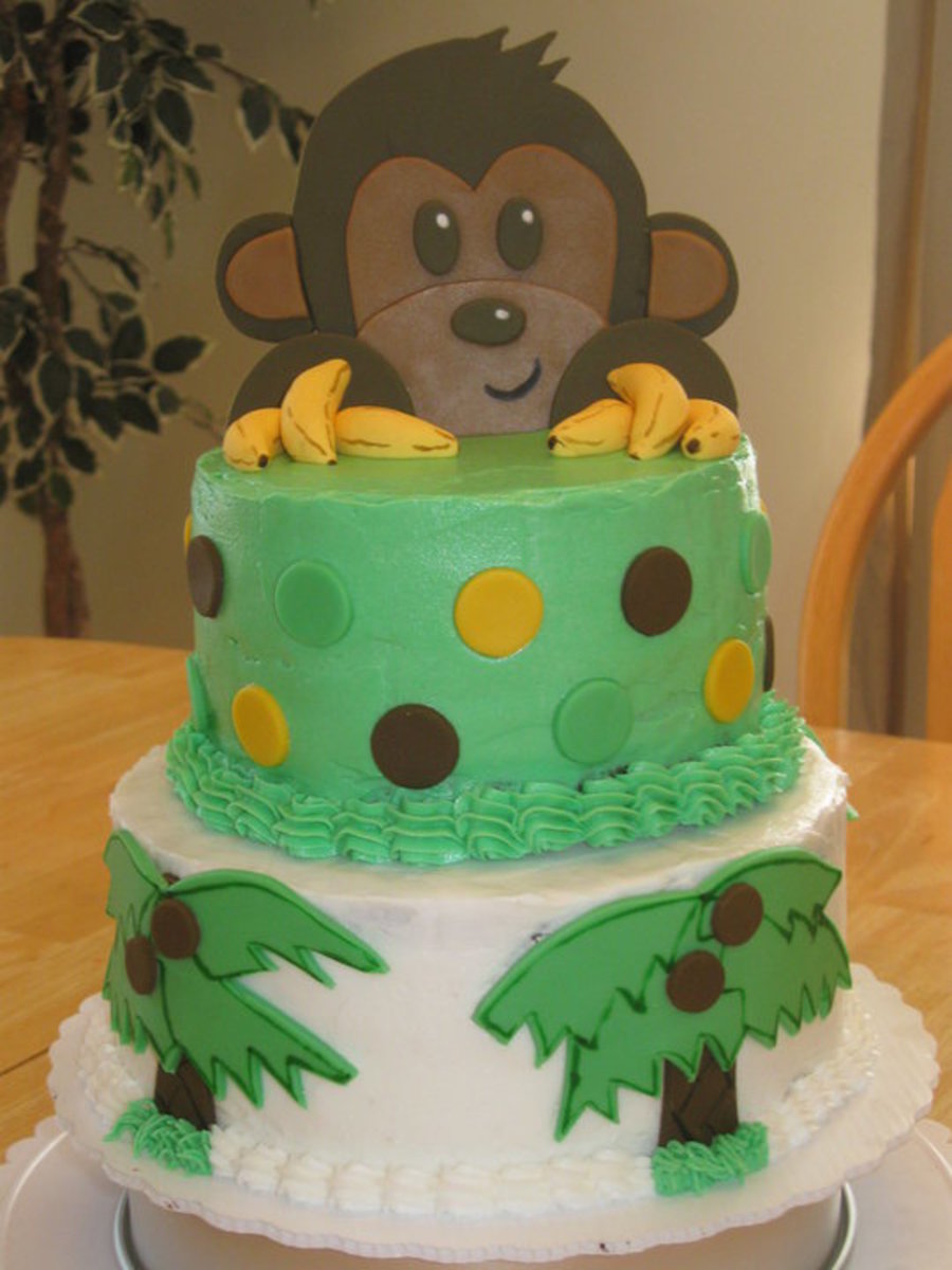 Monkey/jungle Themed Baby Shower Cake - CakeCentral.com
