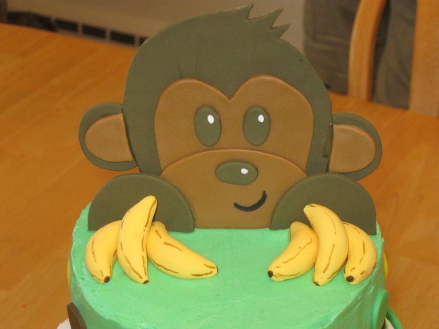 Monkey/jungle Themed Baby Shower Cake - CakeCentral.com